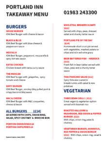 PORTLAND MENUS — The Portland Inn