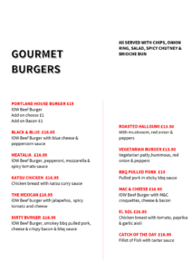 PORTLAND MENUS — The Portland Inn